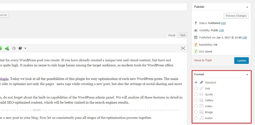 Wordpress Post Formats Guide